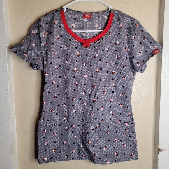 Dickies | Tops | Dickies Scrub Top Ladybug Print Nurse Doctor Medical ...